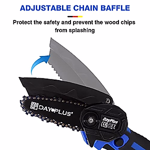 Mini Chainsaw, 4-Inch 21V Cordless Handheld Battery Powered Electric Small Chainsaw, Pruning Shears for Tree Branch Wood Cutting, Garden Yard Tools (1 Battery)