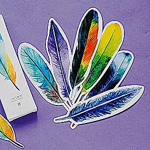 Feather Paper Bookmarks, 30 Pcs, Creative, Colorful, Reading Markers, Unique Gifts (White)
