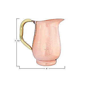 Creative Co-Op 42 oz. Hammered Stainless Steel Pitcher, Copper