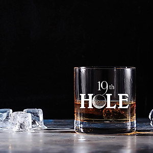 Perfectinsoy 19th Hole Whiskey Glass Gift Box, Golf Whiskey Glass, Golfer Gift for Dad, Mom, Husband, Wife, Friend, Colleague, Funny Christmas Birthday Gifts