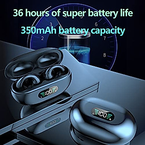 Bluetooth 5.3 Wireless Headphones, Hifi Sound Earbuds with Microphone Sports Waterproof, Super Long Battery Life Digital Display Headphones, Christmas Birthday Gift for Adult Kids (Black)