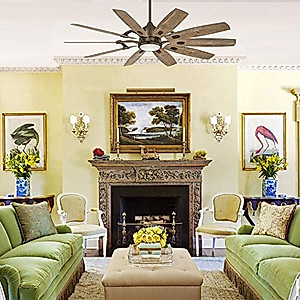 MINKA-AIRE F864L-HBZ Barn 65 Ceiling Fan with LED Light and DC Motor, Brown Heirloom Bronze Finish