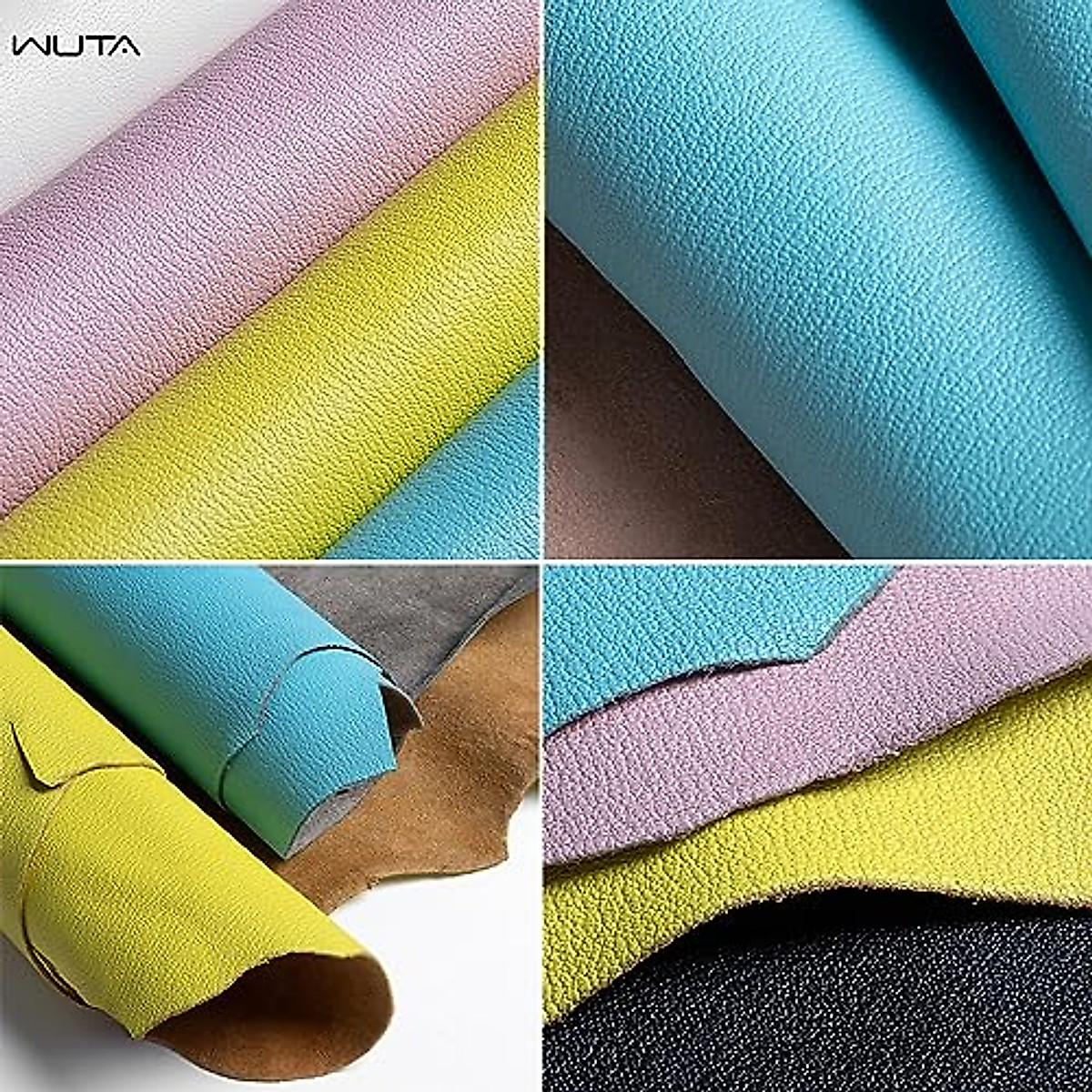 WUTA Goat Leather Skin Natural Vegetable Tanned Goatskin Whole Goat Skin Genuine Leather NO Holes & Cuts for Arts and Crafts (6 sq. ft, Purple)