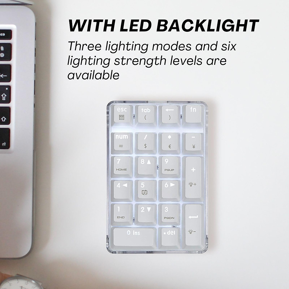 Magicforce Mechanical Numpad 21-Key Wired Number Pad for Laptop with Blue LED Backlit USB Number Pad for Laptop Desktop Computer PC (Brown Switch)