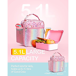 Bagseri Lunch Box, Kids Insulated Lunch Box Bag for Girls