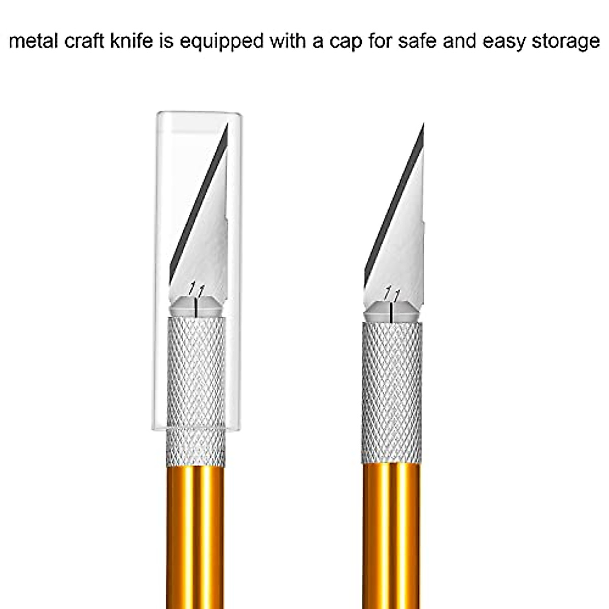 4 Pieces Craft Knife Hobby Knife with 40 Pieces Stainless Steel Blades Kit for Cutting Carving Scrapbooking Art Creation (Yellow, Red, Blue, Rose Red)