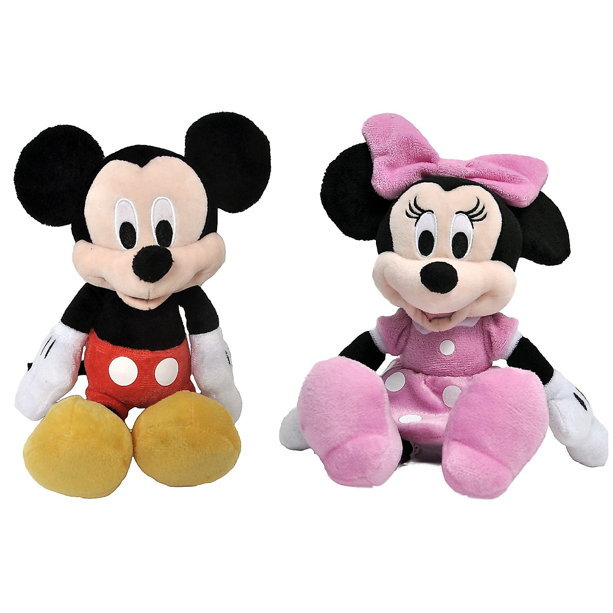 Disney 10" Plush Mickey Minnie Mouse Donald Daisy Goofy Pluto 6-Pack & Bag