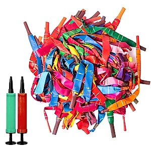 100pcs Rocket Balloons with Two Free Air Pump Colorful Giant Rocket Balloons for Parties