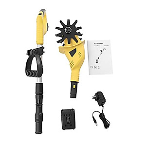 LOYALHEARTDY Cordless Tiller Cultivator, 20V 250RPM Electric Tiller Battery Powered Garden Cultivator with 2AH Rechargeable Battery Fast Charger