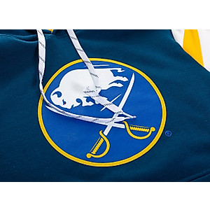 Calhoun NHL Surf & Skate Mens Varsity Retro Style Pullover Hoodie – The Coastal Collection (Medium, Buffalo Sabres)