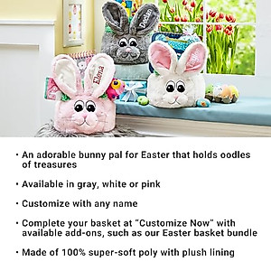 Let's Make Memories Personalized Easter Basket - Fuzzy Bunny Plush - Easter Basket for Kids - Pink