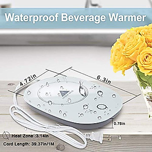 Ariskey Coffee Mug Warmer with Spoon Auto Shut Off Beverage Warmers Electric Thermostatic Smart Cup Warmer Pad for Office and Home Cocoa Tea Water Milk Soup (Up to 131F℉/55℃) with Leave Coffee Spoon