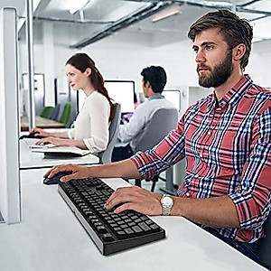 VELOCIFIRE Gaming Keyboard Mechanical, VM02WS 104-key Full Size Gaming Keyboard Ergonomic with Red Switches White Backlit & High Battery Lasting for Copywriters, Typists, Programmer(Black)