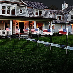 Garden Solar Lights Outdoor, 1 Pack Solar American Flag Solar Garden Stake Lights, Outdoor Waterproof Patriotic Lights for 4th of July, Independence Day, Memorial Day, Patio Yard Decoration (1PC)