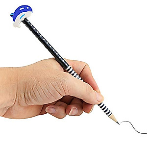 Etmact 50 Pack Assorted Colorful Cartoon Animal Pencil With Eraser Novelty Dot & Stripe Giant Eraser Topper Kids Pencils Kid Pencils Pencil With Eraser Animal Pens Pencils Bulk For Kids Animal Pencill