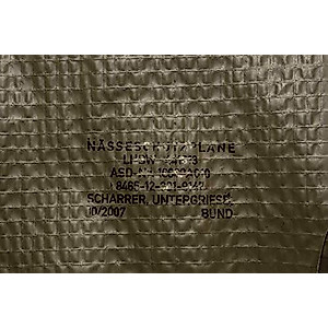 Militar German Army Issue Olive Waterproof Tarp 90x40 inch for Camping, Fishing, Outdoor Pursuits