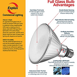 Explux 300W Equivalent Motion Sensor Flood Light Bulbs, Ultra Bright 3300 Lumens, Outdoor PAR38 Security LED Bulbs with Dusk to Dawn Control, Daylight 5000K, 2-Pack