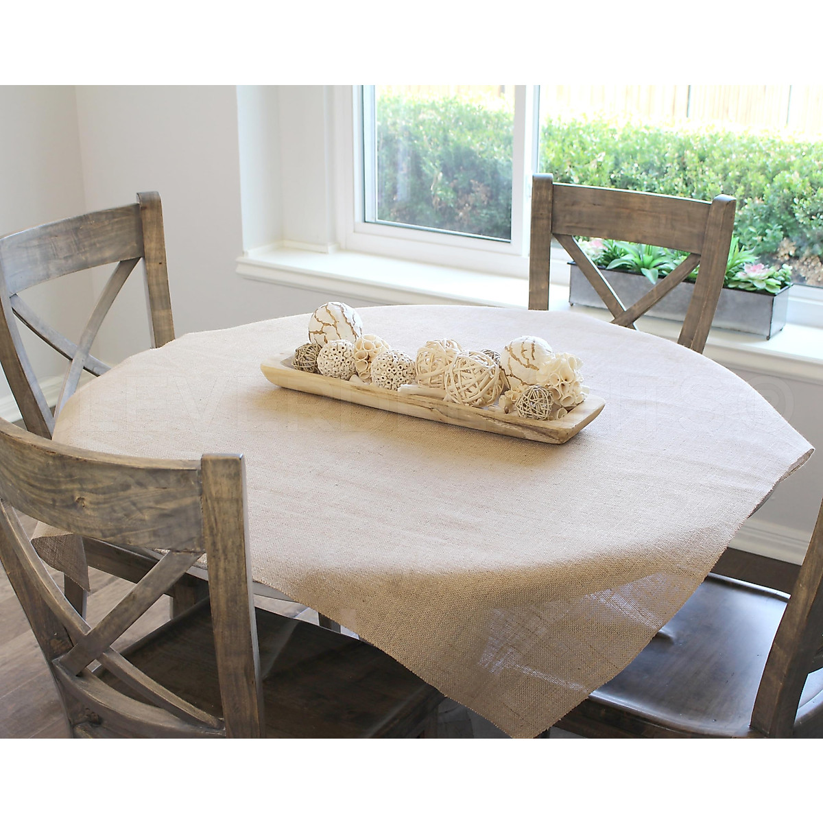 CleverDelights 48 Inch Burlap Square - Premium Jute Burlap Fabric - Finished Edges - 48" x 48"