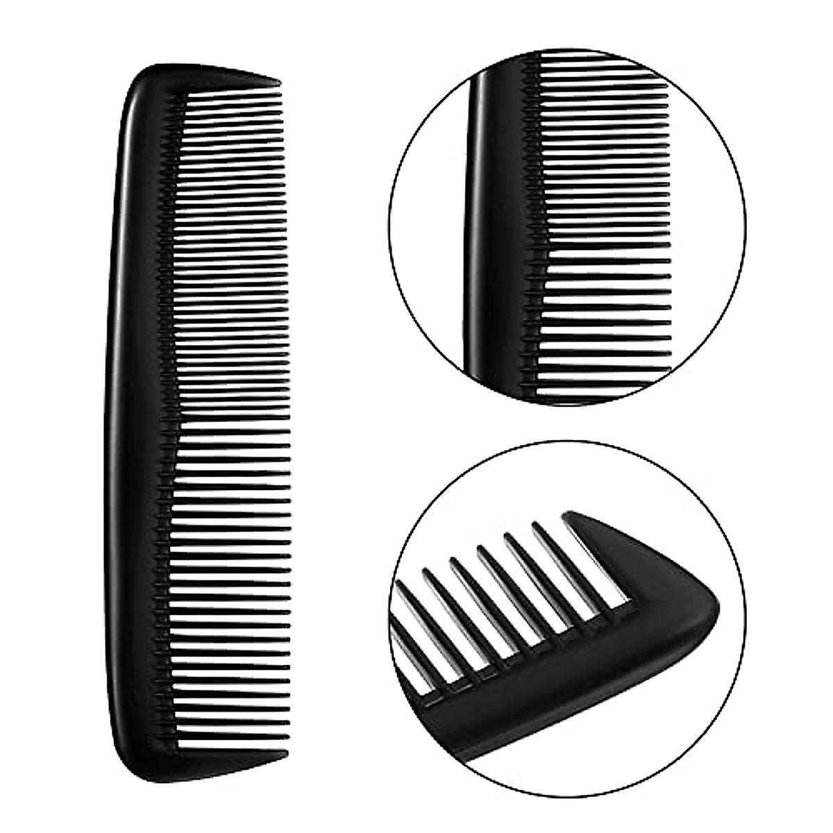 Pocket Combs Hair Care Pack of 15 Combs - unbreakable, Black, One Size