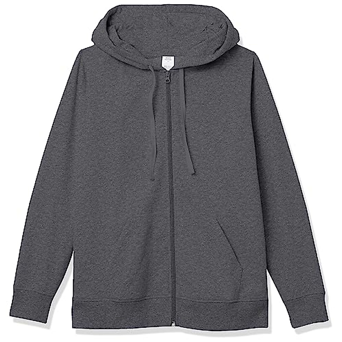 Amazon Essentials Women's French Terry Fleece Full-Zip Hoodie (Available in Plus Size), Dark Grey Heather, Large