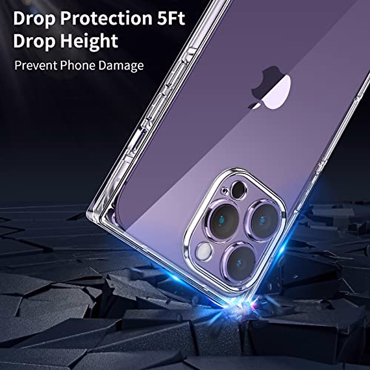 Tzomsze Square iPhone 14 Pro Case for Women Girl,Full Camera Lens Protection Soft TPU Protective Shockproof Cover for iPhone 14 Pro 2022 6.1 Inch-Pink