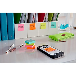 Post-it Super Sticky Notes,2x2 in, 8 Pads, 2x the Sticking Power, Supernova Neons Collection, Recyclable (622-8SSMIA) , 1 7/8" x 1 7/8" , Assorted