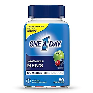 One A Day Men’s Multivitamin Gummies, Multivitamin for Men with Vitamin A, C, D, E, Calcium & More To Support Healthy Muscle Function, Gummies, 80 Count