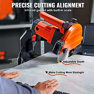 VEVOR Wet Tile Saw with Stand, 10-inch 65Mn Steel Blade, 4500 RPM Motor, Tile Cutter Wet Saw with Water Reservoir and Casters, 0-45 Degrees Miter Angle for Cutting Tiles, Floor Tiles, and Stones