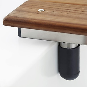 30&quot; x 15&quot; Bridgeport Removable Tub Seat with Natural Teak Wood 3&quot; Slats