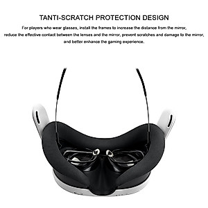 pulunto Glasses Spacer Protector for Meta Quest 3 VR Controller Headset Mirror Eyewear Protective Frame Lens Insert Protective Cover Anti-scratch Headset Frame VR Accessories