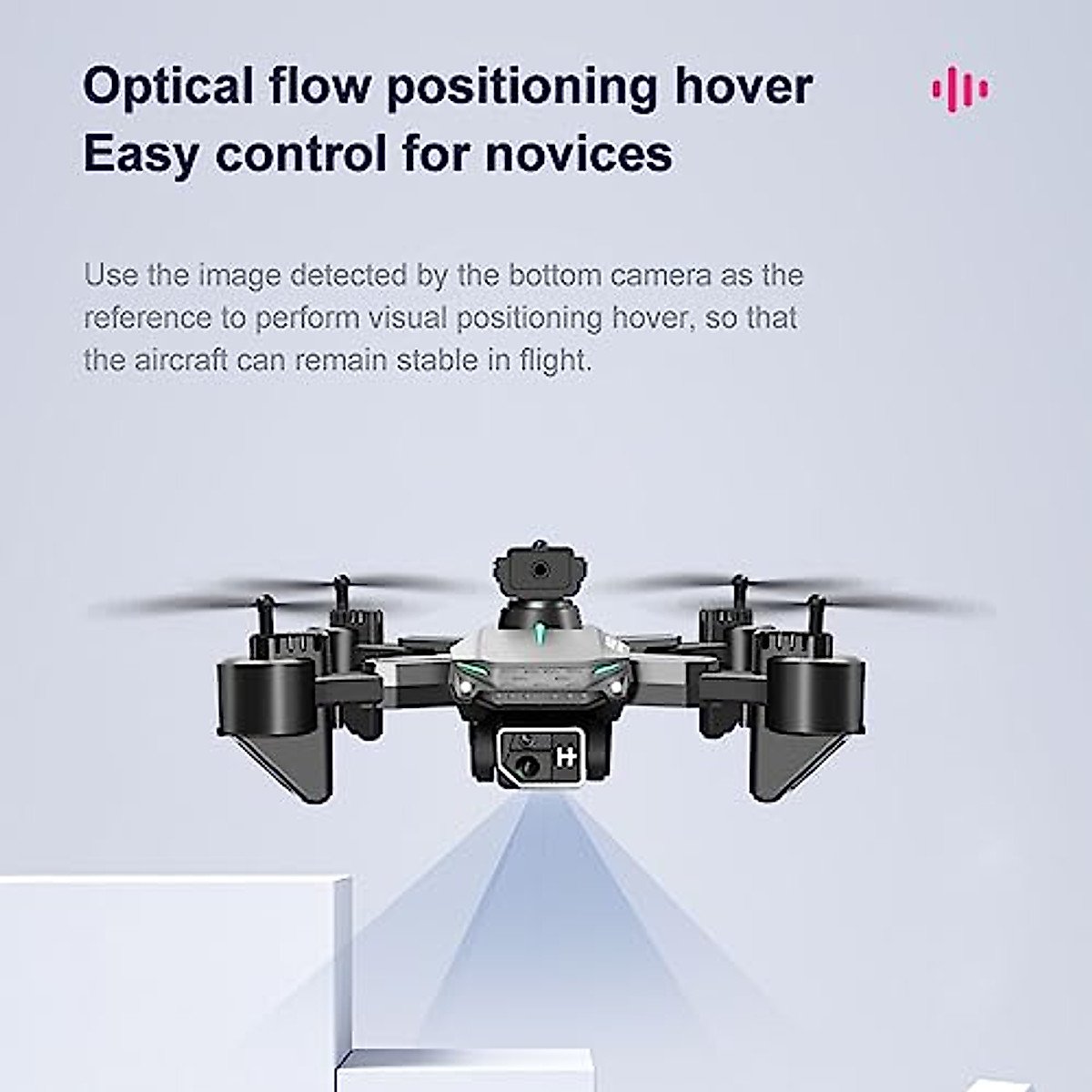 KY605 RC Drone 4K HD Dual Camera, 50X Zoom RC Quadcopter Helicopter, Optical Flow Positioning Obstacle Avoidance Drone with Night Flight Lights, 360 Degree Stunt Roll