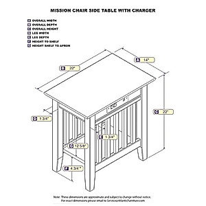 Leo & Lacey Charger Chair Side Table in Walnut