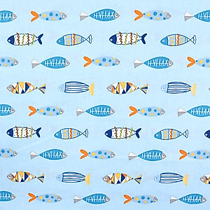 Hanjunzhao Zoo Animals Fat Quarters Fabric Bundles, Bear Fish Print Precut Sewing Quilting Fabric,18" x 22"(Multi)