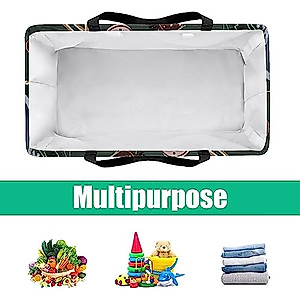 Cute Carla Print Large Capacity Laundry Organizer Tote Bag - Reusable and Foldable Oxford Cloth Shopping Bags