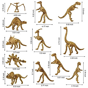 ZHFCGO 6 Inch Dinosaur Fossil Skeleton for 3 4 5 6 7 8 9 10+ Year Old, Dino Bones for Science Play Rewards, Dino Sand Dig Toys, Educational Gift, Party Favors for Kids (12 Packs)