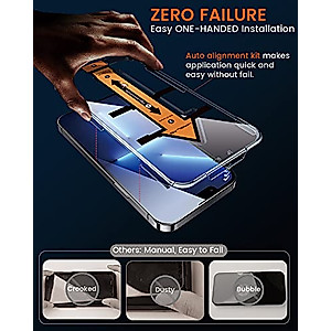 MRGLAS 2-Pack [Auto-Alignment Kit] Screen Protector for iPhone 13 Pro Max/ 14 Plus 6.7" [10X Military Grade Protection] iPhone 13 Pro Max/ 14 Plus Diamond Hard Tempered Glass Film Case-Friendly