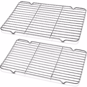 Decymis Cooling Rack and Baking Rack with Stainless Steel, 2 - Pack Heavy Duty Cooling Racks for Cooking and Baking, Sturdy Cookie Cooling Rack 13.5 x 9.4Inches, Easy to Clean Oven & Dishwasher Safe
