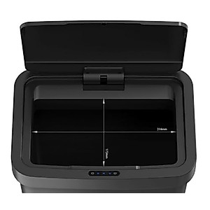 SPABOY 13.2 Gallon Trash Can, Plastic Motion Sensor Kitchen Trash Can, Black, KYH-003