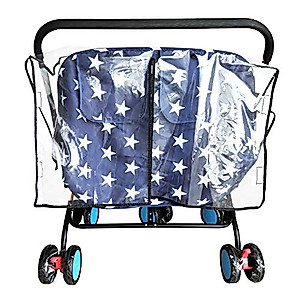 Weather Shield for Double Stroller Raincoat Universal Size Side by Side Baby Umbrella Stroller Rain Cover Scooter Twin Wind Shield Waterproof Jogger City (Side by Side)