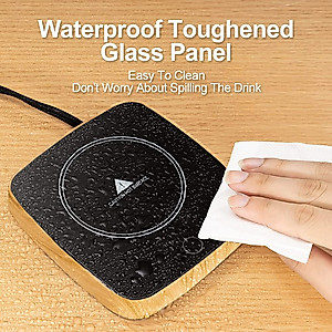 Defashun Coffee Mug Warmer Waterproof Smart Cup Warmer with 3 Temperature Setting for Warming & Heating Coffee, Beverage, Milk, Tea and Hot Chocolate (Wood Grain)