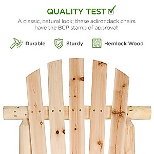 Best Choice Products Wooden Rocking Chair Outdoor Wood Rocker Adirondack Lounger Accent Furniture for Yard, Patio, Garden w/Natural Finish