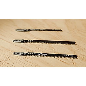 BOSCH T144D 5-Piece 4 In.6 TPI Speed for Wood T-Shank Jig Saw Blades