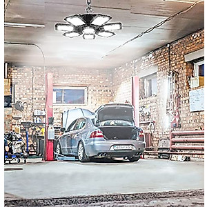 250W LED shop Lights,30000LM-Plug-in High Bay Light-Adjustable 7-Panel LED Garage light,Design-Aluminum Heat Sink-Ideal for Warehouse,Residential,Barn,Factory,Workshop-High Intensity Shop Lighting