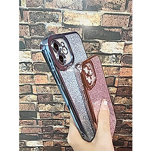 Fycyko Compatible with iPhone 12 Mini Case Glitter Luxury Cute Clear Flexible Plating Cover Camera Protection Shockproof Phone Case for Women Girl Men Design for iPhone 12 Mini Cover 5.4'' Blue