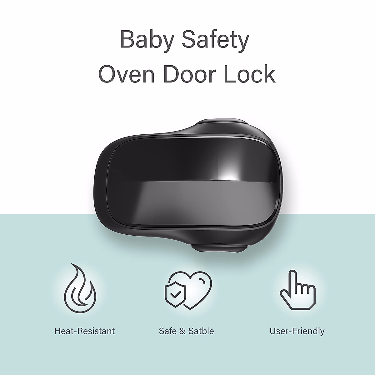 Oven Lock Childproof, Oven Front Door Lock Child Safety, Easy to Install, Heat-Resistant, Black, by Heart of Tafiti