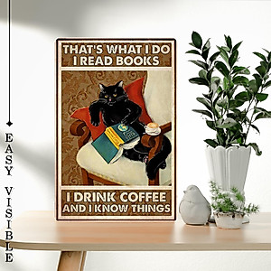 Black Cat Decor - 8x12 Cute Tins Black Cat Gifts - Black Panther Wall Art Black Cat Decorations for The Home - What Matters Most is How You See Yourself