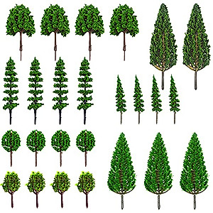 25pcs Model Trees Model Train Scenery Mixed Miniature Trees Artificial Wargame Trees Model Railroad Scenery Diorama Supplies Scenery Landscape