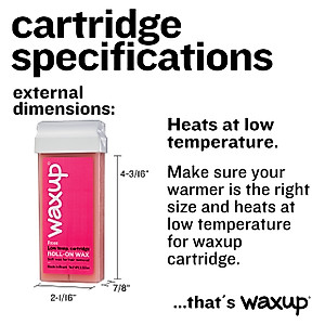 waxup Rose Roll On Wax 2 Pack and 100 Wax Strips, Hair Removal Wax Cartridge, Roller wax Refill for Waxing Kit.