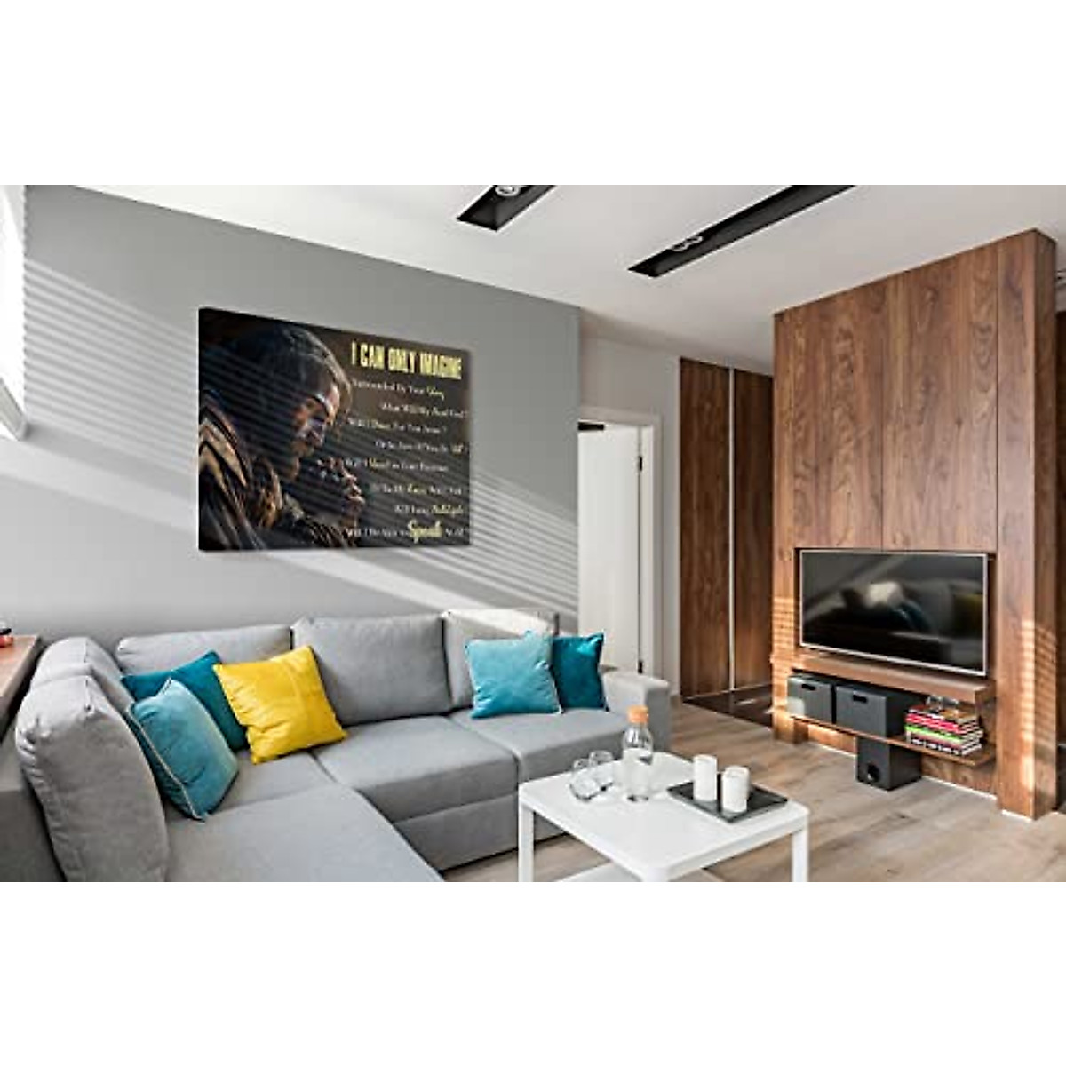 SpiritualHands Jesus Wall Decor, Christian Cross Wall Home Posters, Judah Religious Lord Prayer Bible Wall Art Framed Canvas – 02-I CAN IMAGINE-24X36