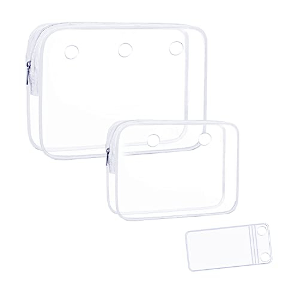 Genovega 3 Packs Clear Inner Bags for Boag Bag Rubber Beach Tote Bag, Hole Insert Bag Organizer Storage, Waterproof Zipper Pouch for Women Cruise Trip Pool Swim Essentials Stuff Travel Vacation Necessities